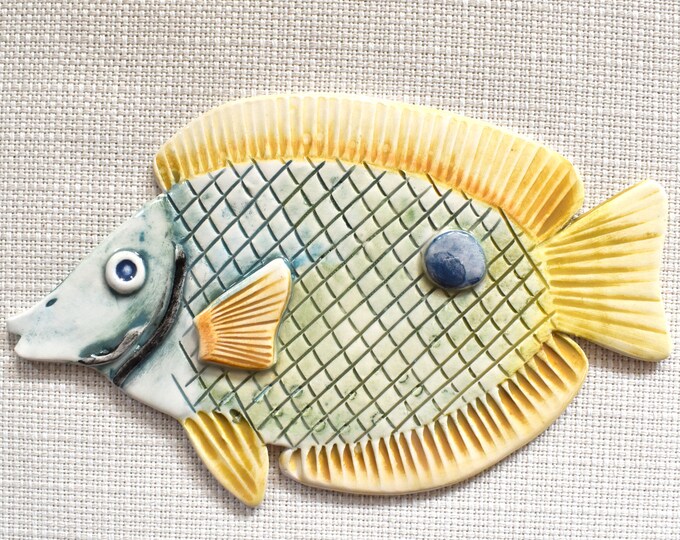 Fox Face, Tropical Fish, Ceramic Fish, Wall Hanging, Garden Wall Decor ...