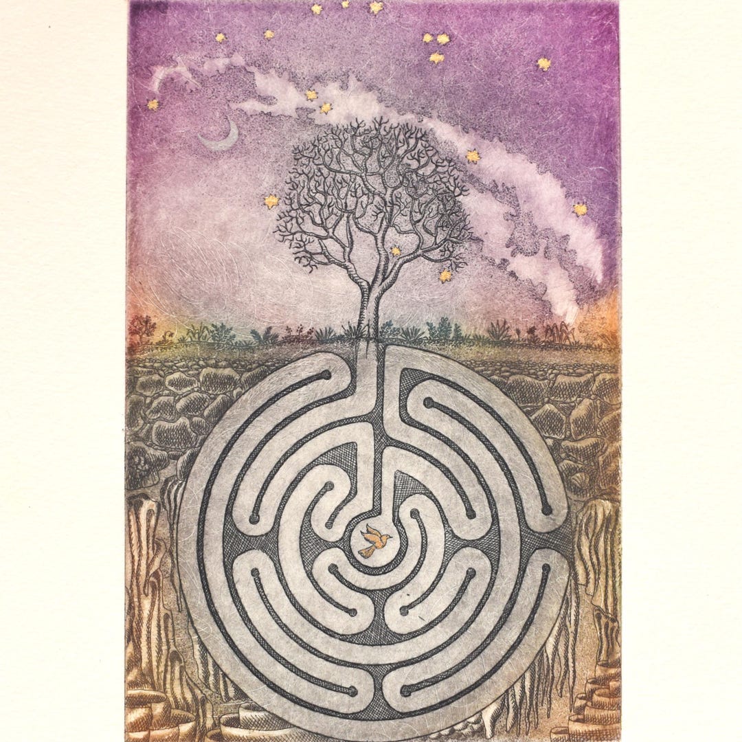 Labyrinth, Limited Edition Etching, Original Engraving, Hand Made, Fine ...