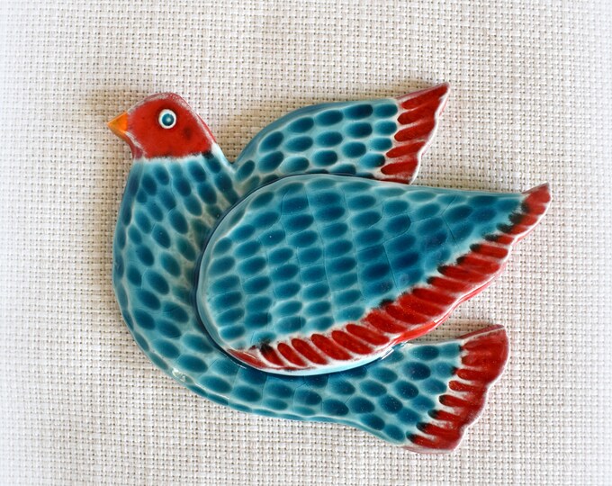 Ceramic Dove, Wall Hanging, Bird Wall Art, Handmade Ceramic Bird ...