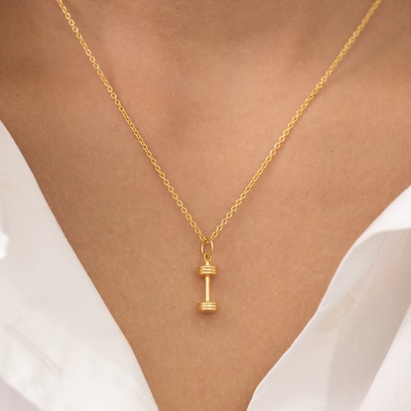 Dumbbell Necklaces - Etsy