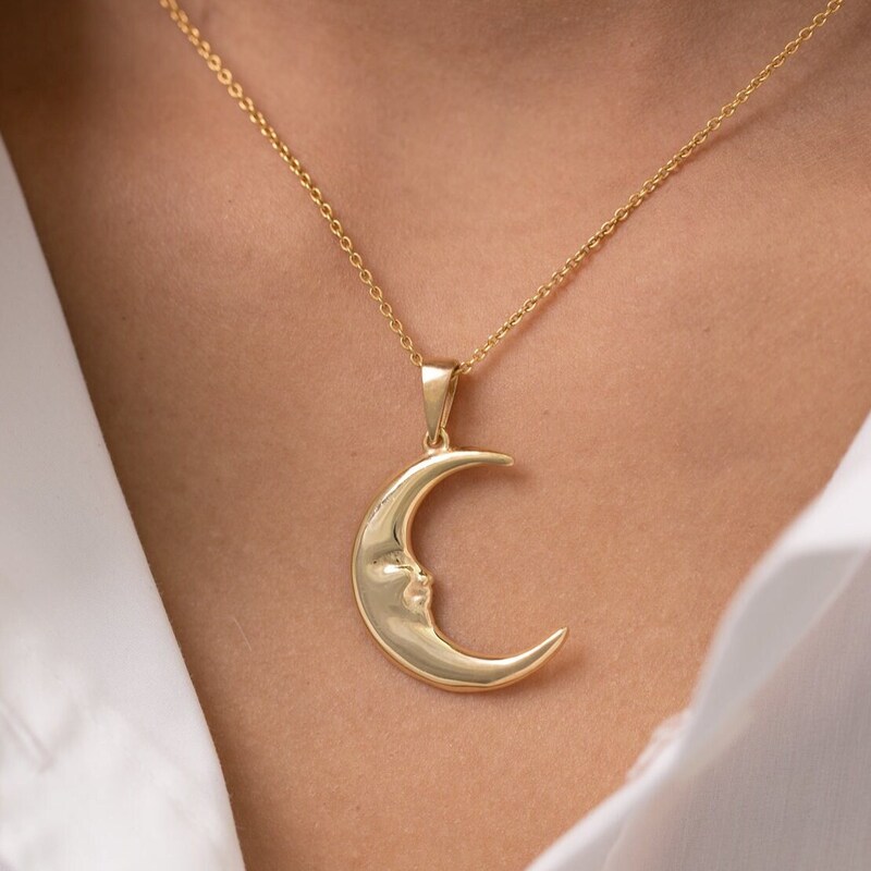 Moon Necklace - Etsy