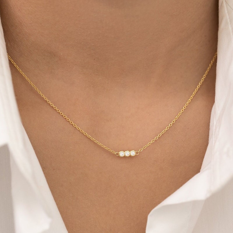 Floating Diamond Necklace - Etsy