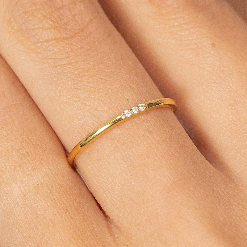 Golden Color Stones Ring - Etsy