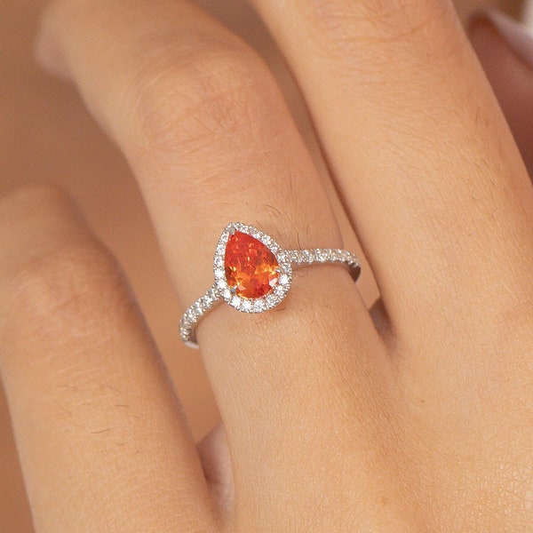 Orange Gemstone Ring - Etsy