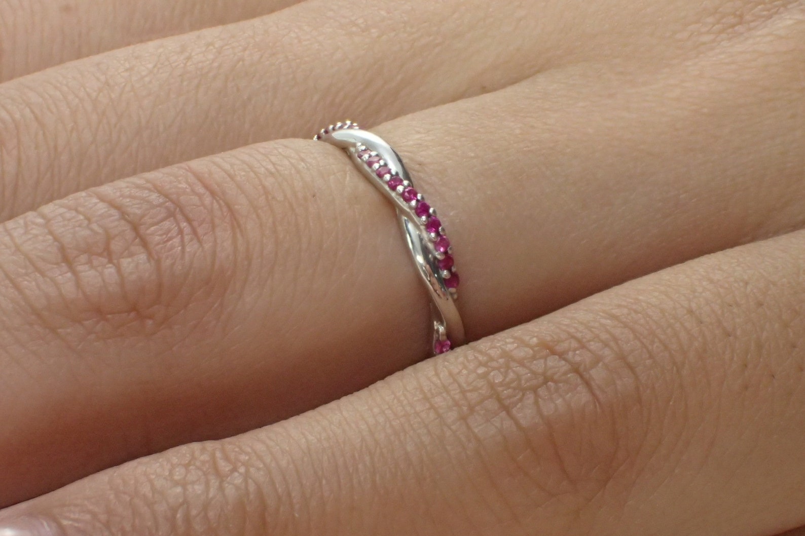 Ruby Infinity Wedding Ring / Ruby Wedding Band / Infinity Knot - Etsy