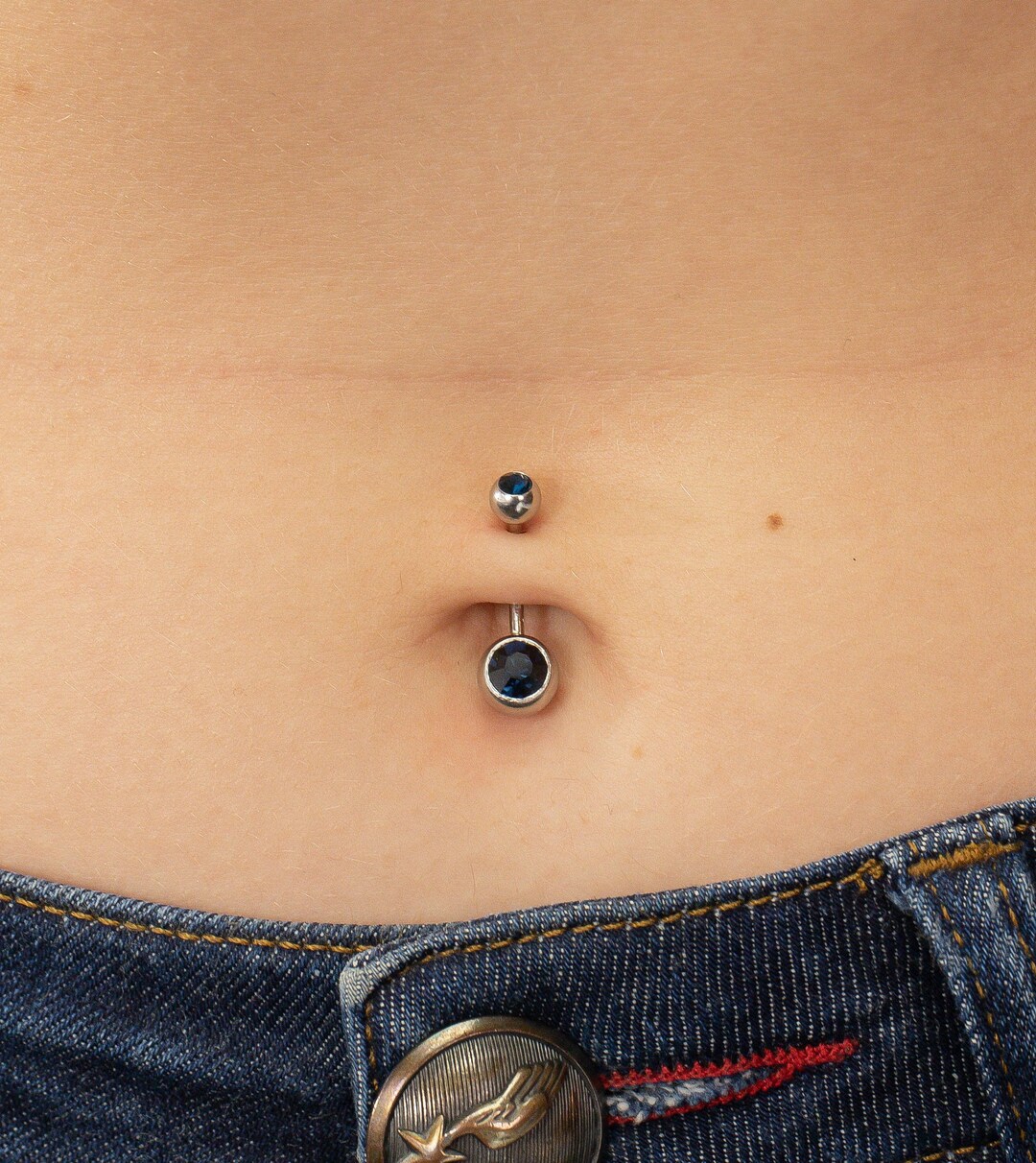 Bezel Set Black Diamond Belly Ring, Sterling Silver Curved Barbell ...