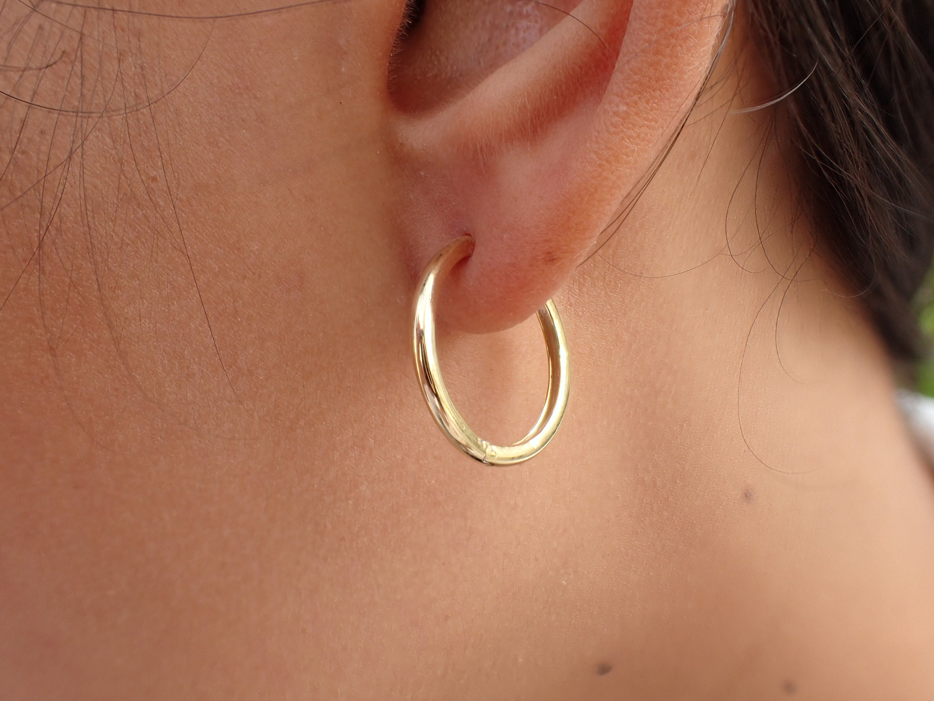 Dainty Hoop Earring 14k Thin Earring Tiny Gold Hoops Thin - Etsy