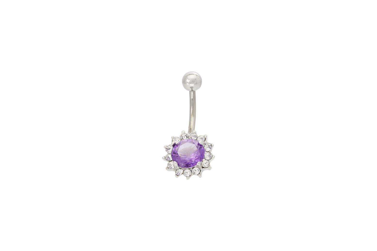 Amethyst Belly Button Ring, Body Jewelry, February Birthstones Gift ...