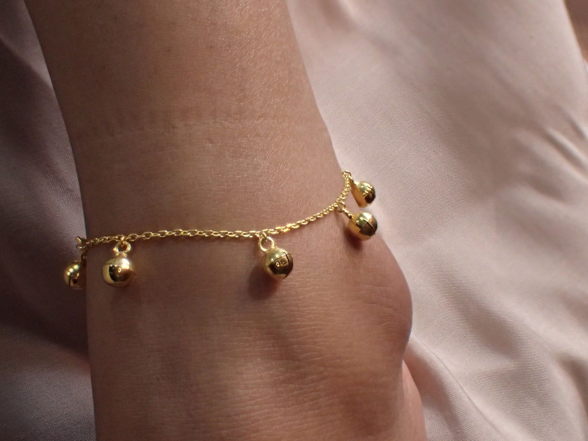 Jingle Bell Anklet / Anklet Gift for Her / Sterling Silver Anklet ...