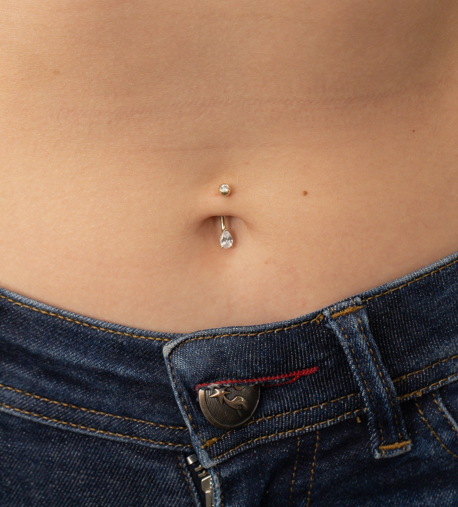 Teardrop Belly Ring, Belly Ring, Small Tear Drop Belly Ring, Navel Ring ...