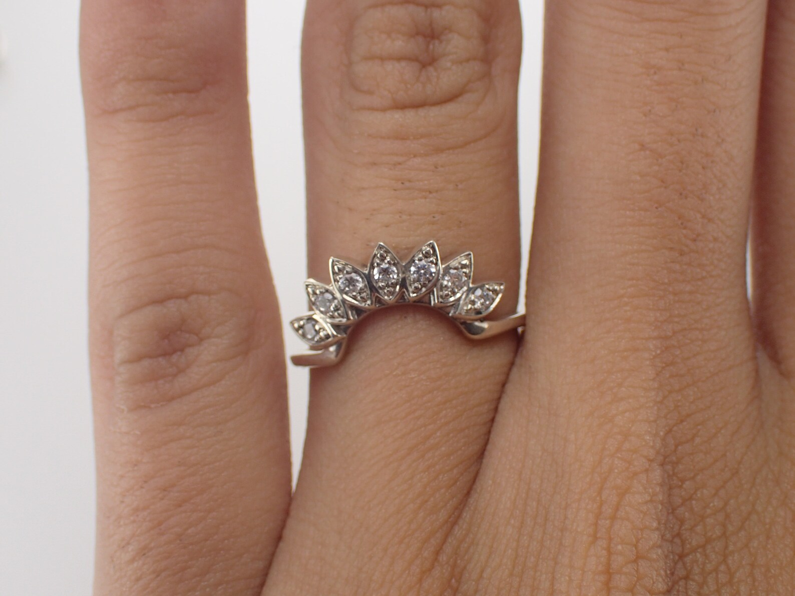 Curved Wedding Band Curved Ring Enhancer 14K Solid Gold | Etsy