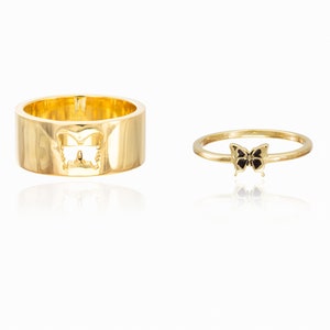 Butterfly couple rings Etsy
