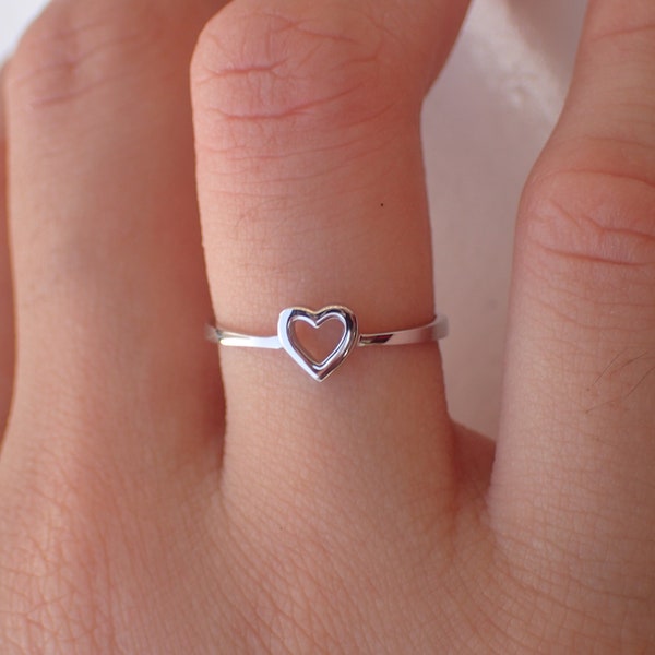 Open Heart Ring - Etsy