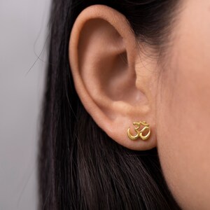 Om Stud Earrings, Meditation Studs, Om Symbol Earrings, Yoga Earrings ...
