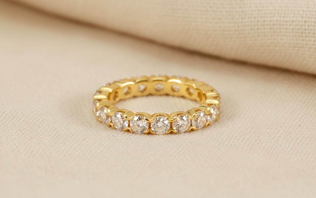 Lab Diamond Fishtail Wedding Band, 925 Sterling Silver Eternity Rings ...