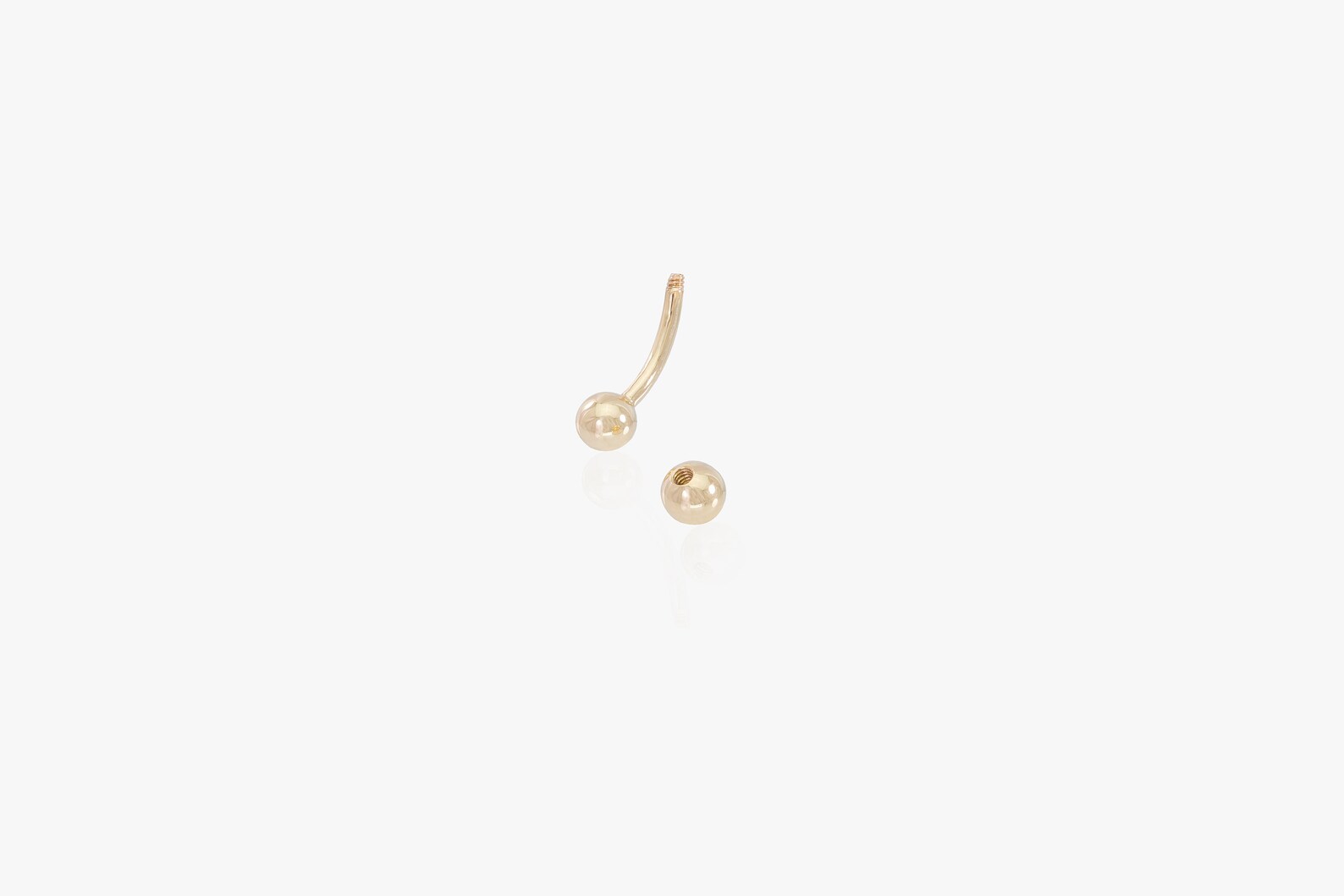 Curved Barbell Bally Ring, 5mm Petite Ball Combination Belly Ring ...