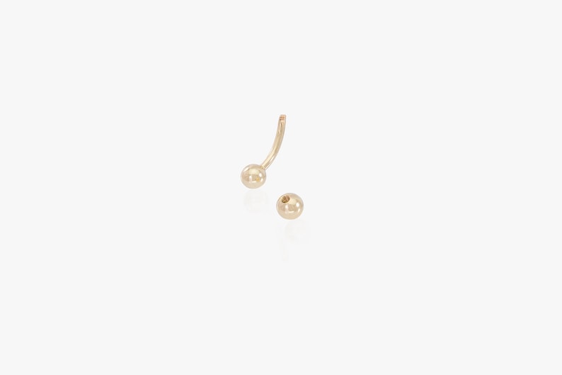 Curved Barbell Bally Ring, 5mm Petite Ball Combination Belly Ring ...