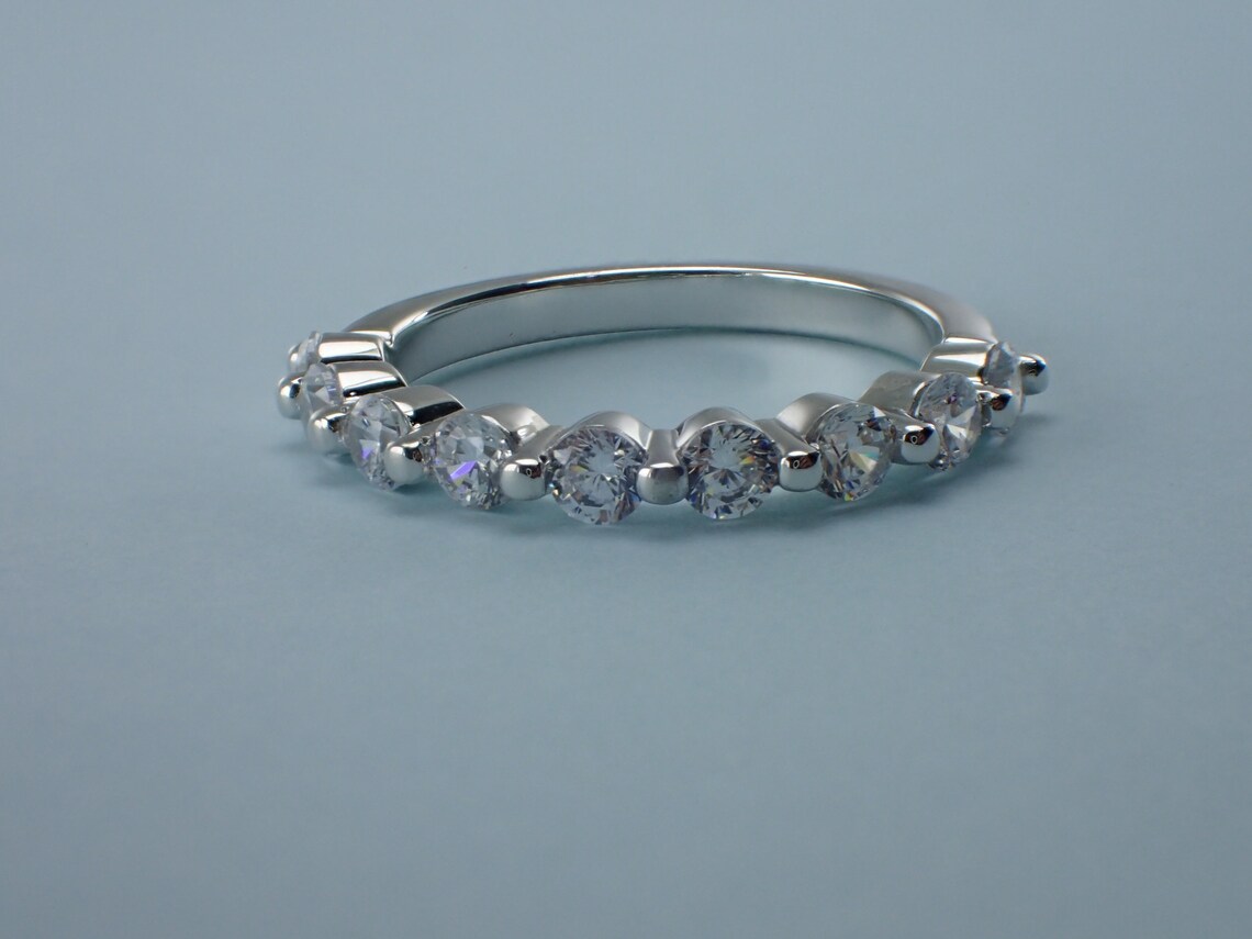 ON SALE 1.0 Carats Single Prong Ring 3.0mm Half Eternity - Etsy