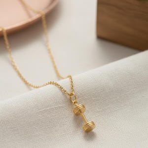 Dumbbell Necklace, Dumbbell Pendant Necklace, Weight Lifting Charm ...