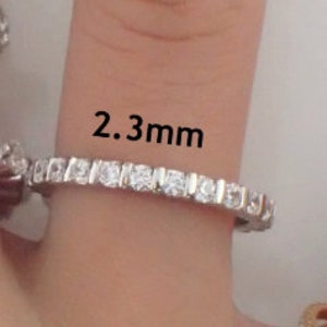 Bar Setting Band, 2.3mm Full Eternity Bar Set Diamond Wedding Band, Bar ...