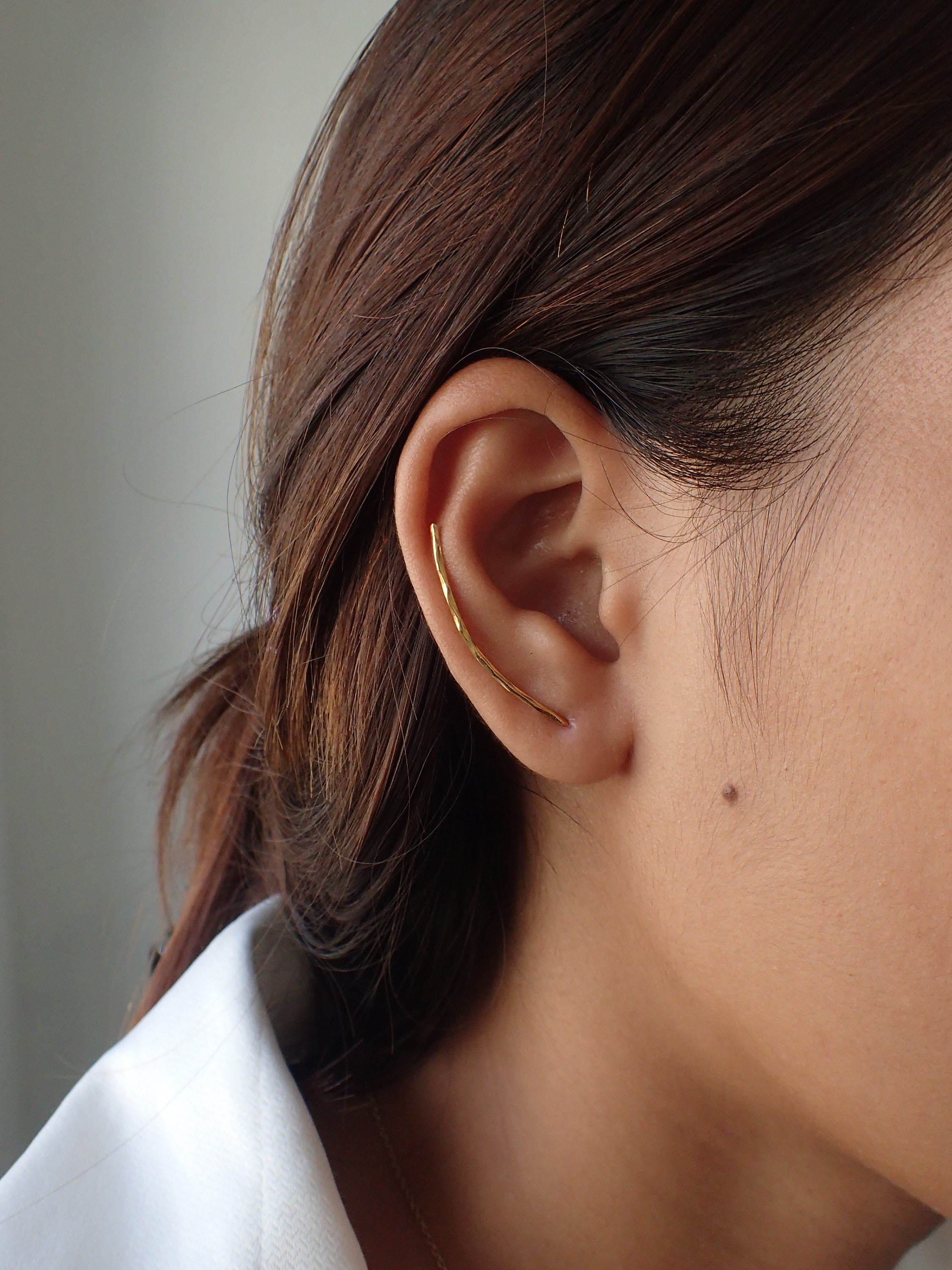 Ear Climber Earrings / Long Ear Climber / Ear Crawlers Earrings / Ear ...