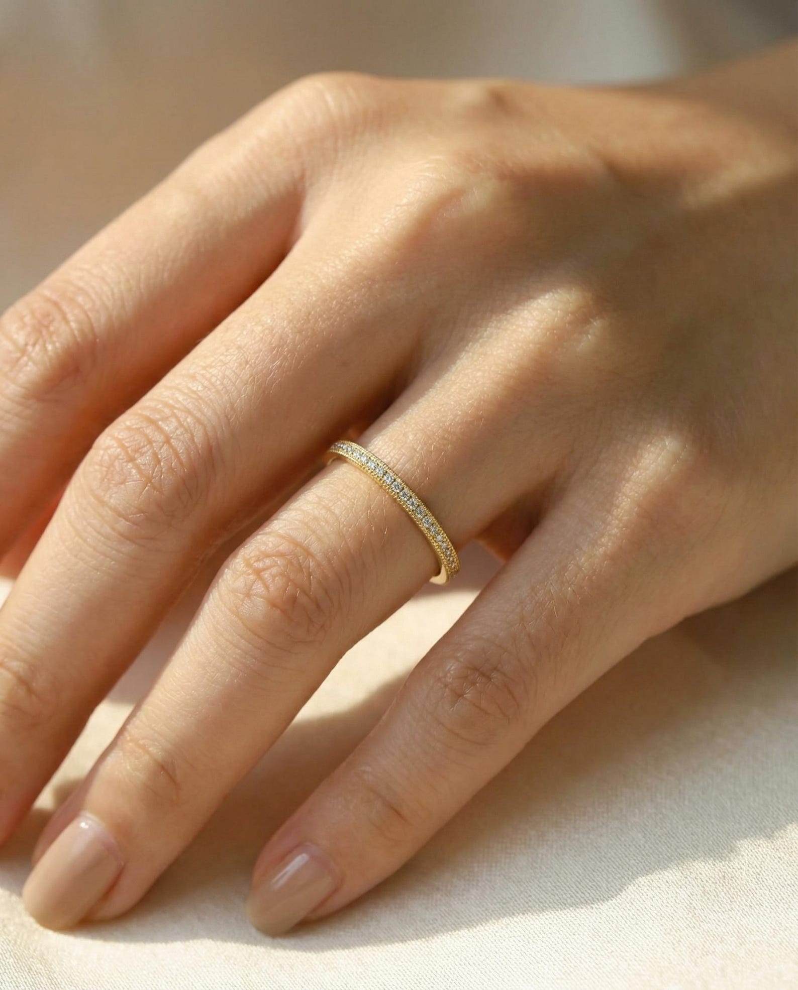 Channel Set Eternity Diamond Wedding Band, Full Eternity Ring, Channel ...