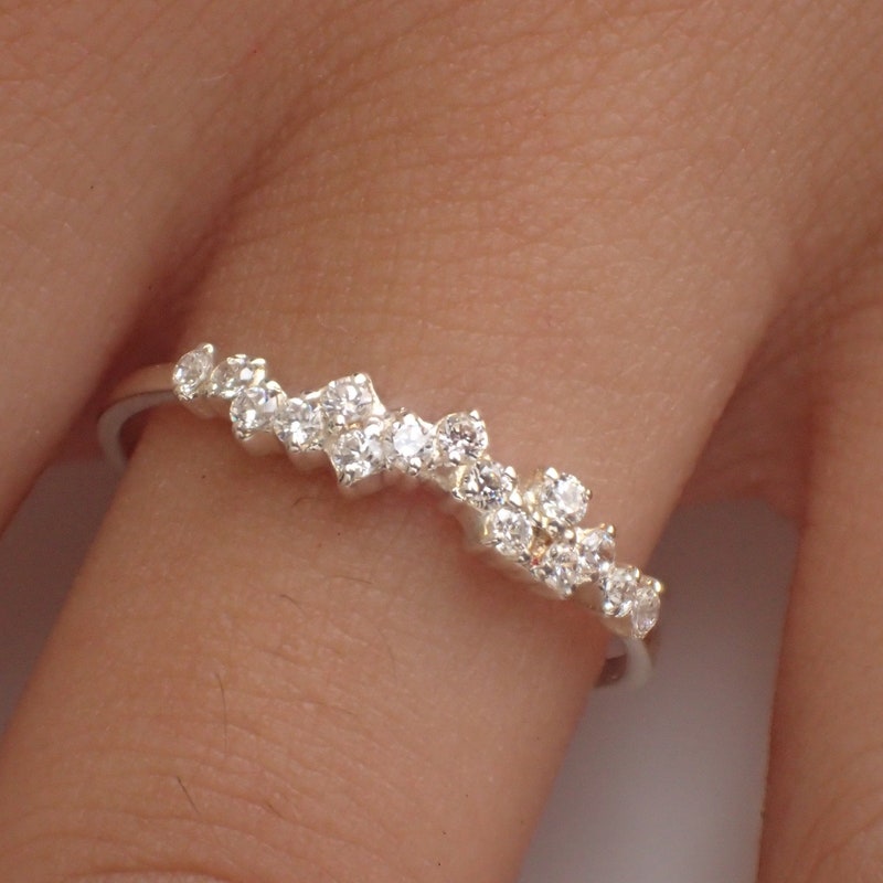 Cluster Wedding Band - Etsy