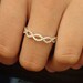 Diamond Infinity Ring, Infinity Wedding Band, Micro Pave Infinity Twist Ring, 14k White Gold ...
