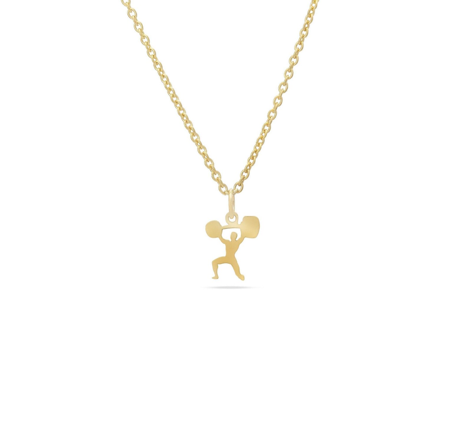 Body Builder Weight-lifting Barbell Necklace, Weight-lifting Pendant ...