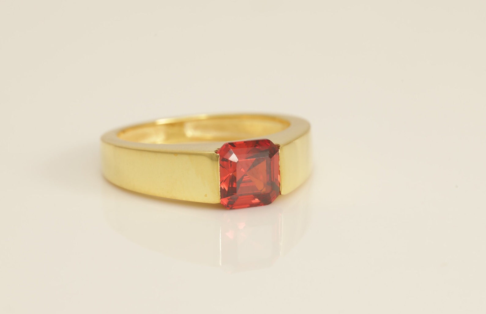 Asscher Cut Garnet Engagement Ring, Garnet Pinky Ring, January ...
