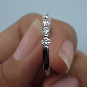 ON SALE 1.0 Carats Single Prong Ring, 3.0mm Half Eternity Diamond ...