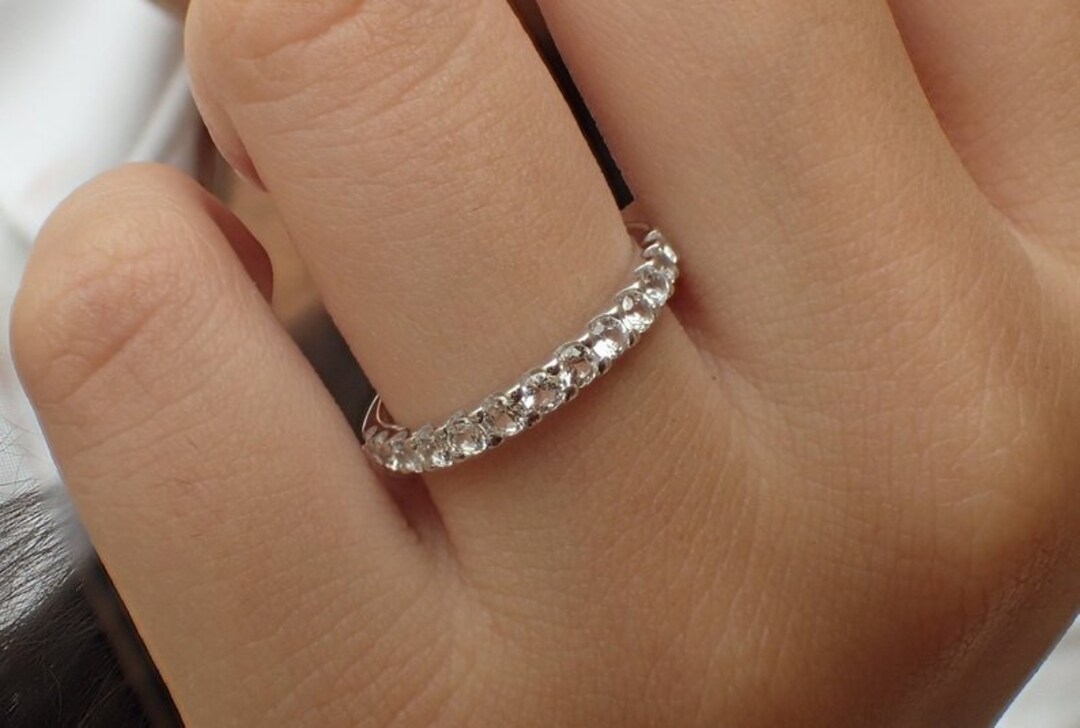 Diamond Wedding Band / 14k Solid Gold Full Eternity Band / U Prong ...