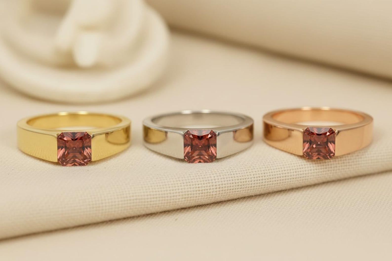 Asscher Cut Garnet Engagement Ring, Garnet Pinky Ring, January ...