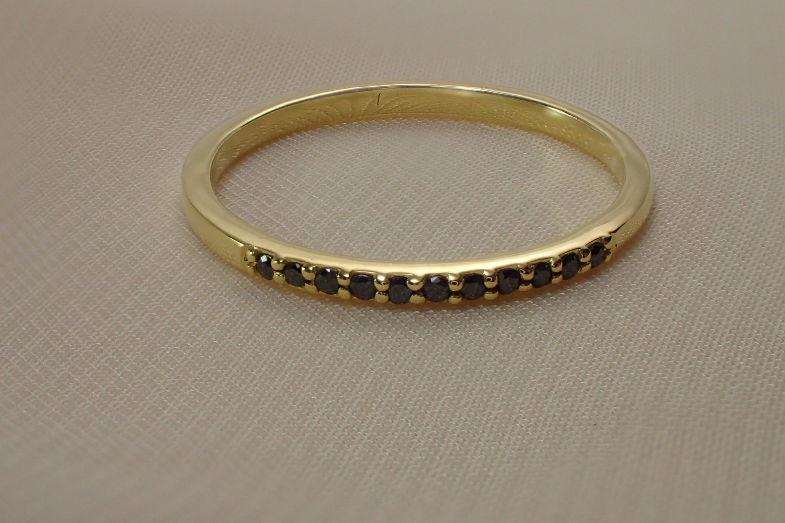 Black Diamond Stackable Ring 14k Solid Gold Black Diamond | Etsy