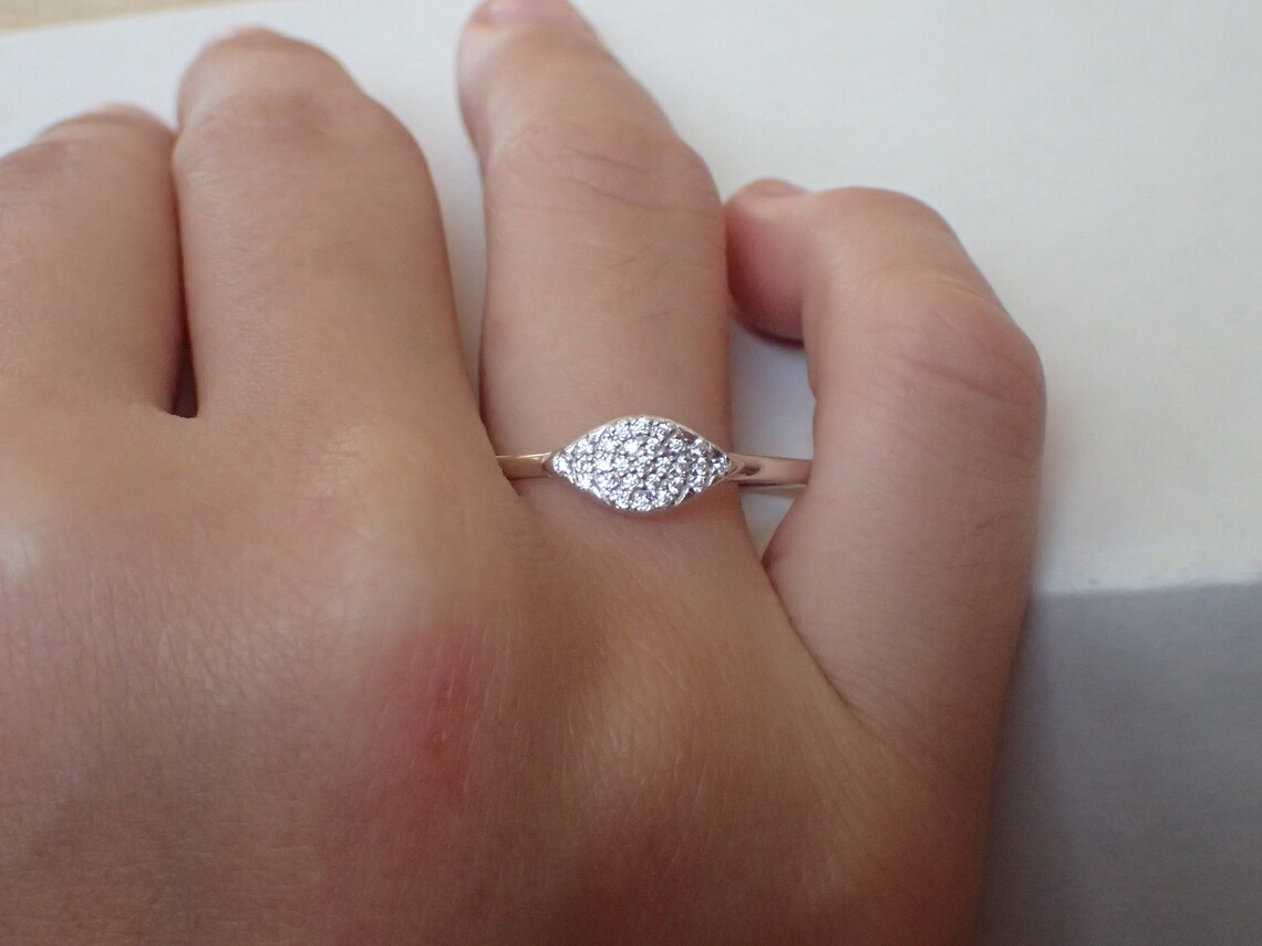 Vintage Engagement Ring Marquise Shape Ring Platinum Ring 14k | Etsy