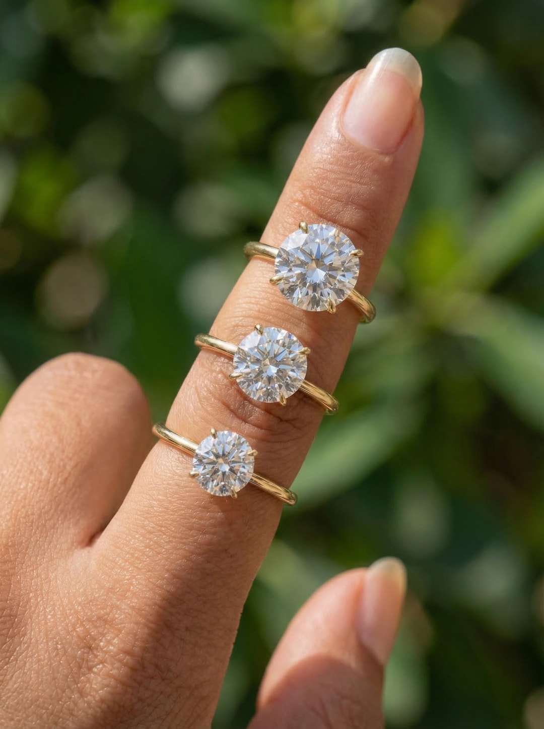 Round Cut Travel Engagement Ring, Fake Diamond Ring for Travel, CZ ...