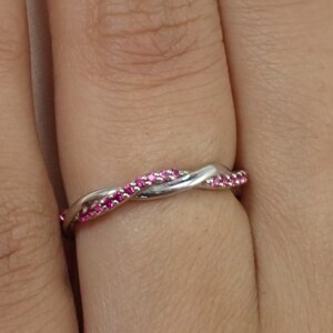 Ruby Infinity Wedding Ring / Ruby Wedding Band / Infinity Knot Ring ...