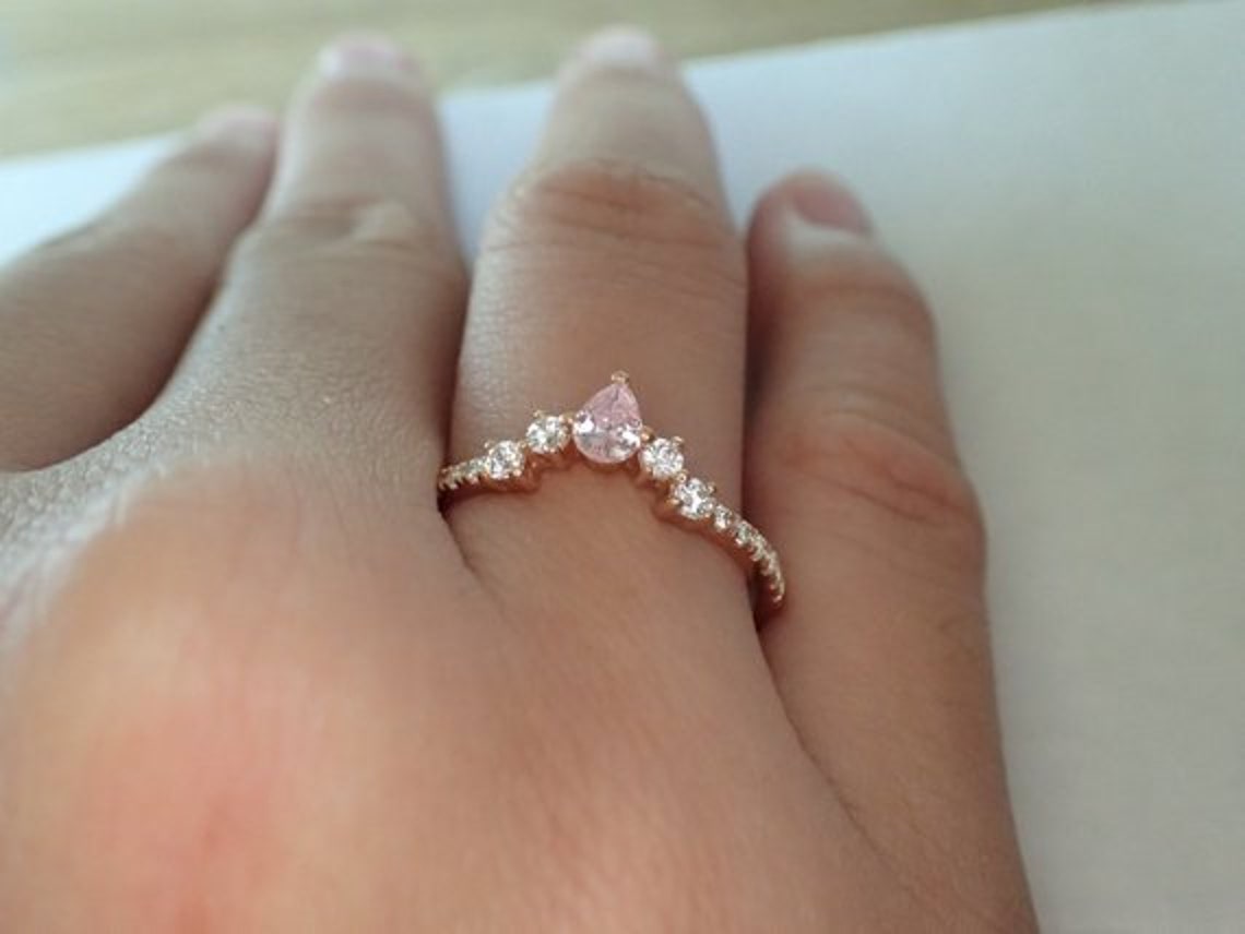 Curved Ring Enhancer Engagement Ring Enhancer Curved Chevron | Etsy