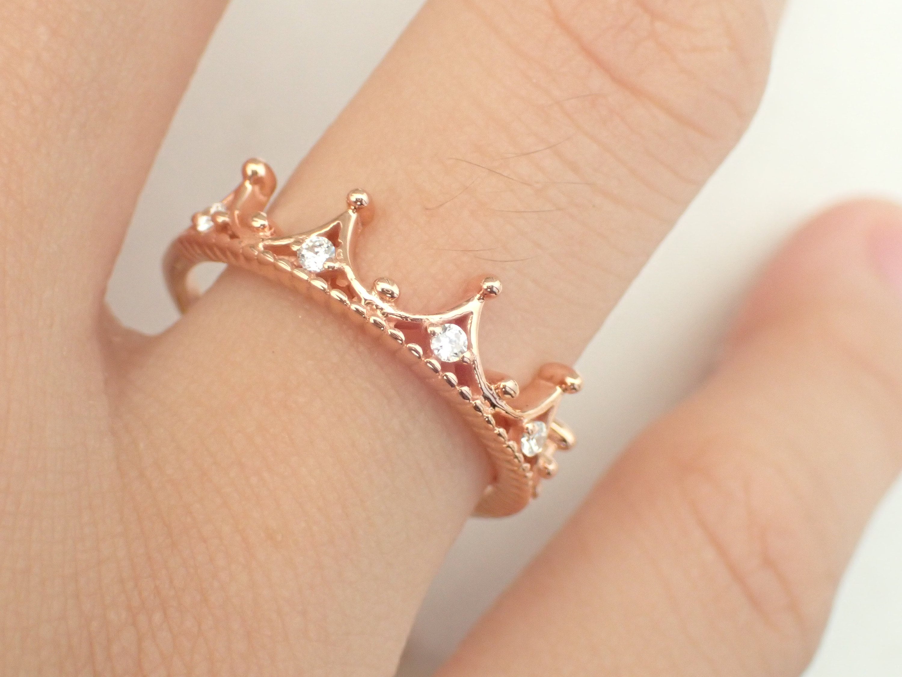 Moissanite Crown Ring Tiara Queen Ring Rose Gold Tiara | Etsy