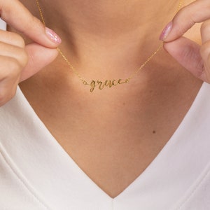 Grace Name Necklace, Personalized Necklace Gifts for Women, Dainty ...