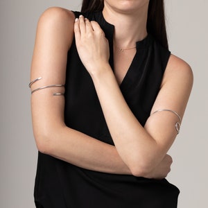 Minimalist Simple Arm Band, Adjustable Open Cuff Bracelet, Upper Arm ...