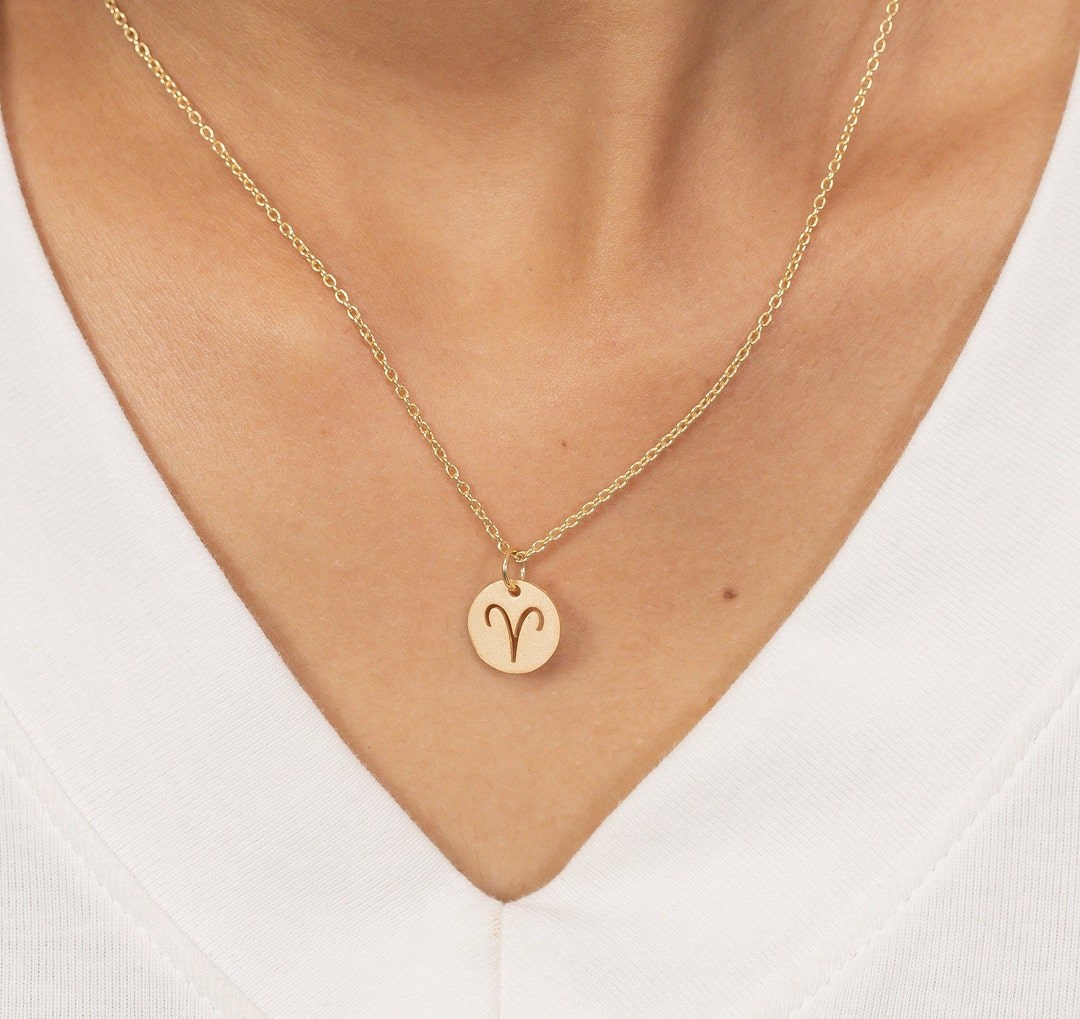 Aries Zodiac Sign Necklace, Aries Symbol Pendant, Aries Necklace, Star ...