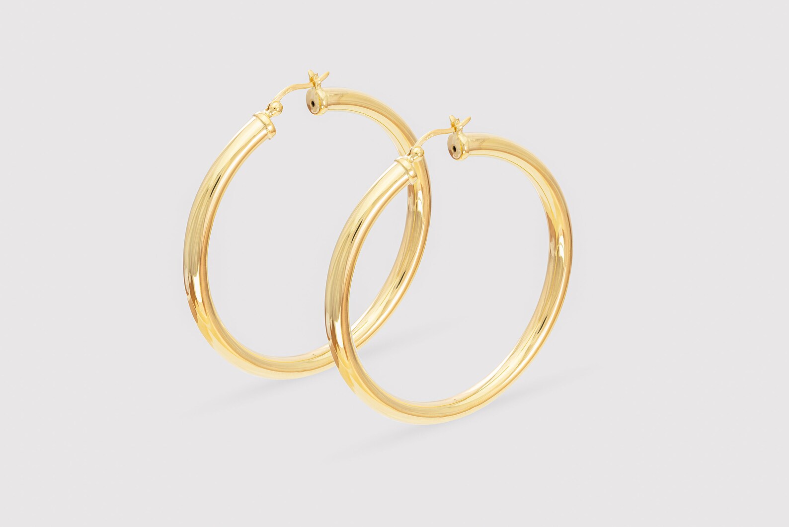 50 MM Shiny Large Hoops Earrings, Thick Earring for Women, Plain Bold ...