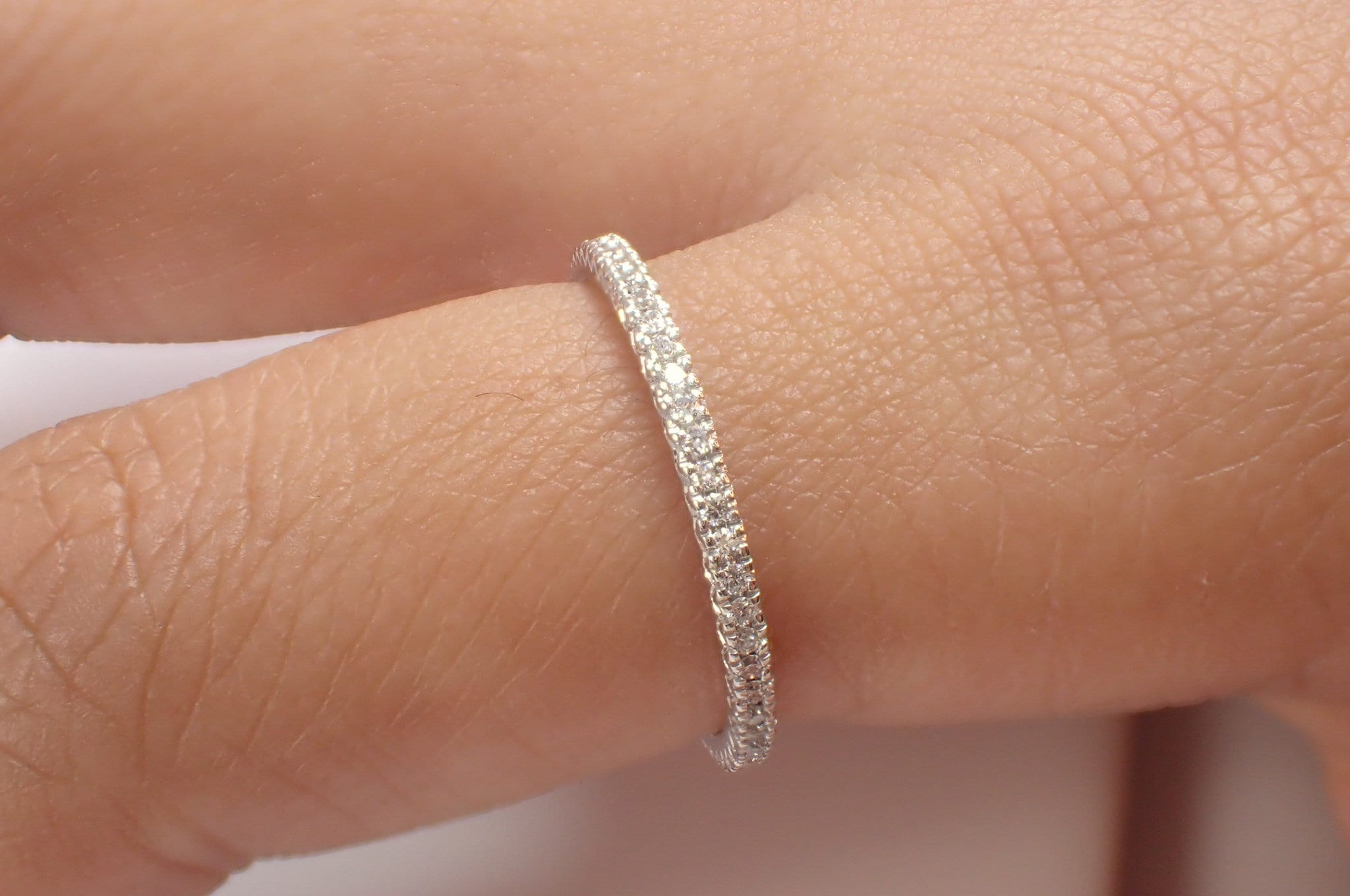 Fishtail Diamond Wedding Band Solid Gold 3/4 Eternity Ring | Etsy