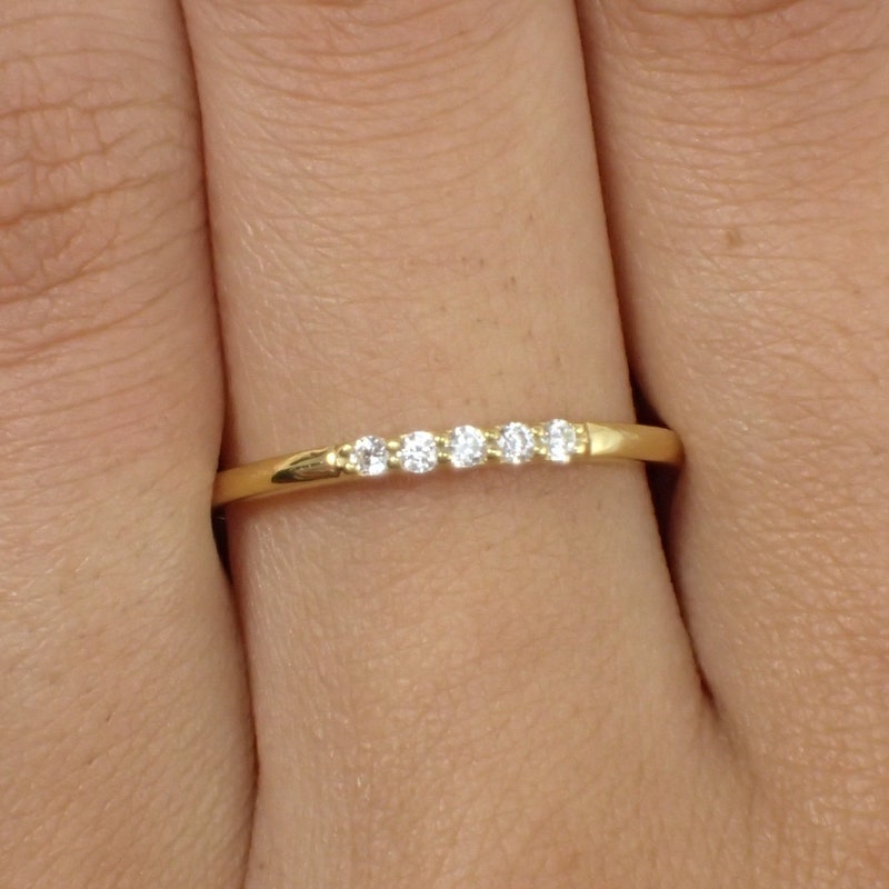 5 Diamond Ring - Etsy