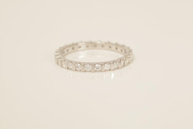 Bar Set Eternity Wedding Band White Gold Bar Set Band Platinum Bar ...