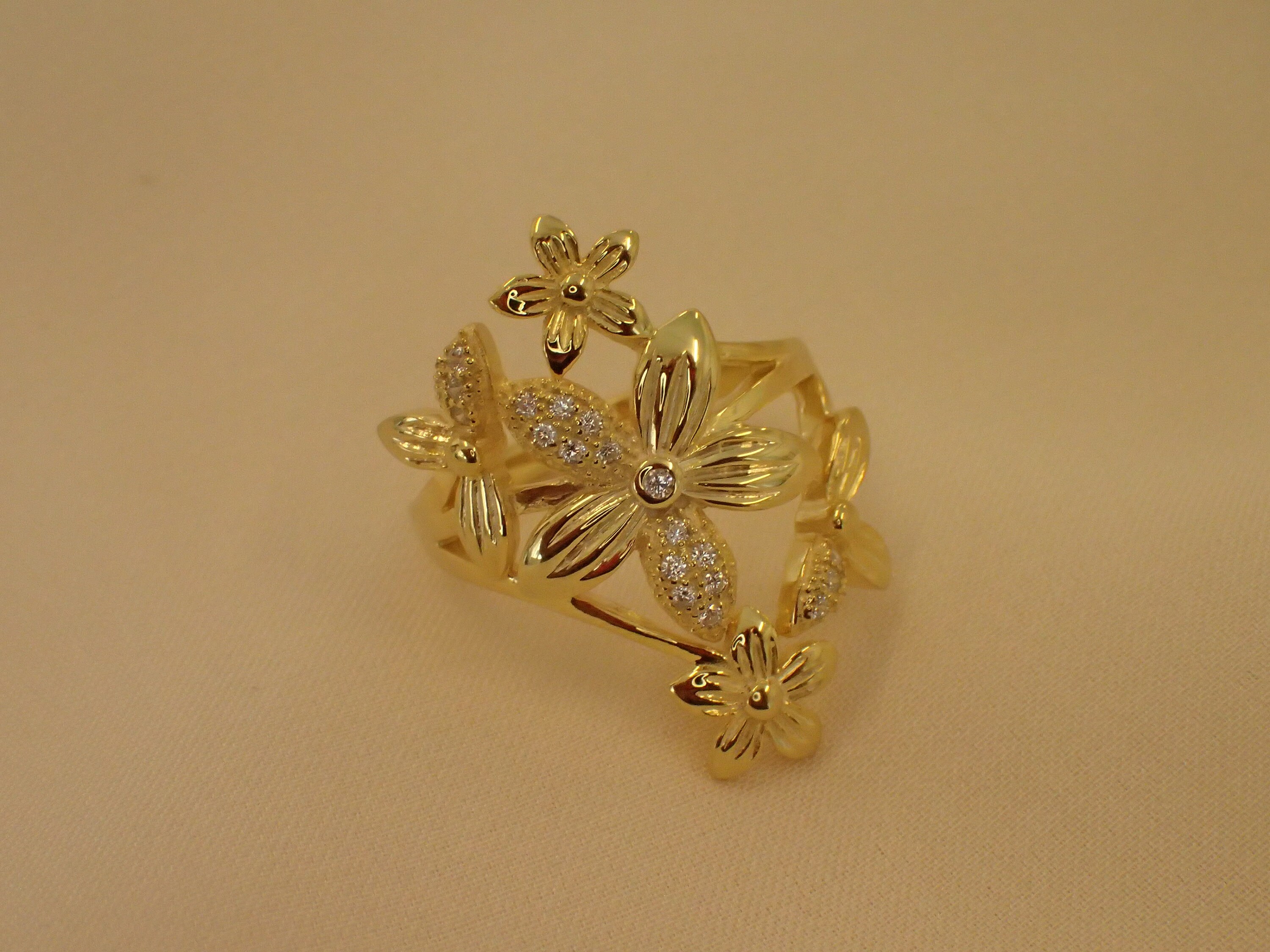 Lily Flower Ring / Sterling Silver Bouquet of Lilies Ring / | Etsy