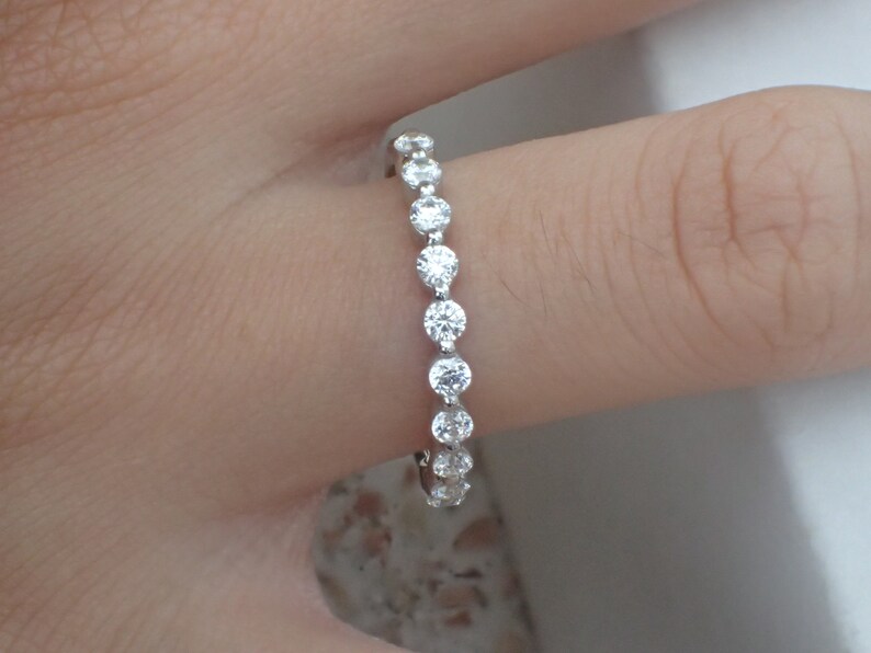 Single Prong Moissanite 3/4 Eternity Band 2.0mm Prong Setting | Etsy