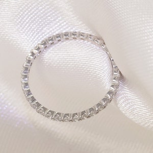 1.5mm Fishtail Moissanite Eternity Ring, Full Eternity Stackable Ring ...