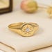 Diamond Signet Ring, 14K Solid Gold Star Setting Diamond Signet Ring ...